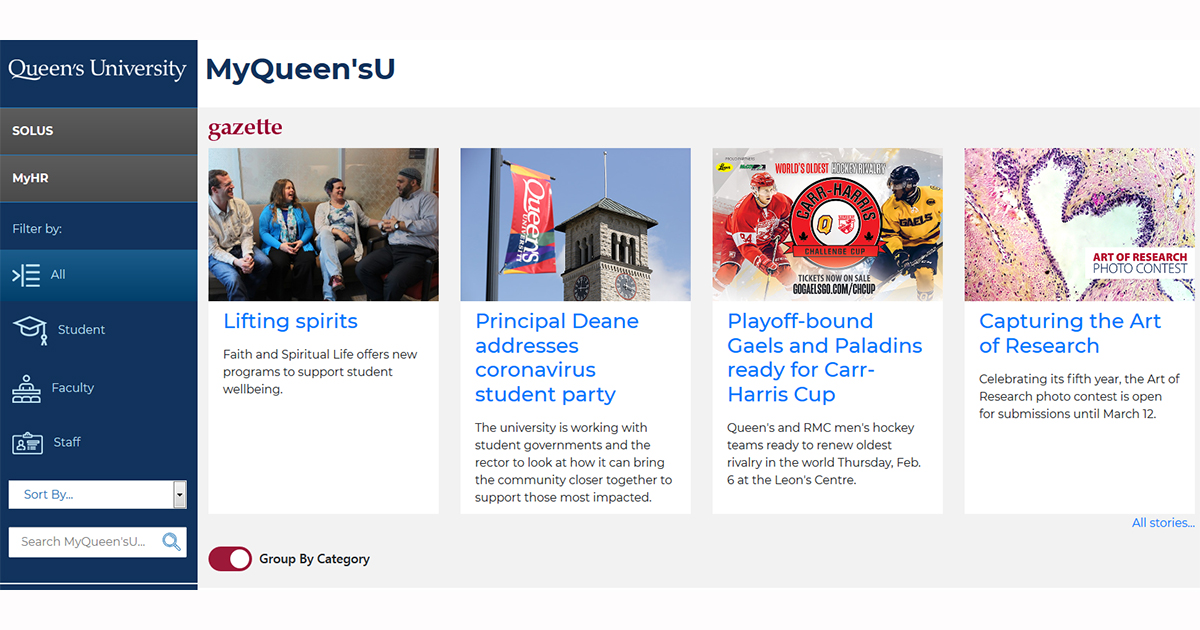 MyQueen’sU modernization: Updated look and feel | Queen's Gazette ...
